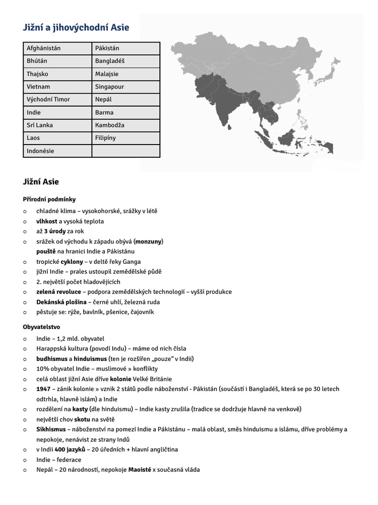 25 Jizni A Jihovychodni Asie | PDF