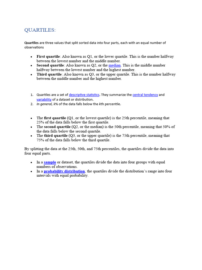 QUARTILES | PDF | Teaching Methods & Materials