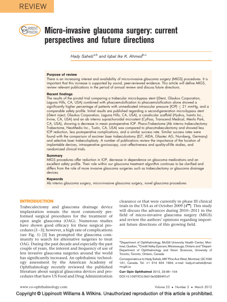 2012 Micro-Invasive Glaucoma Surgery Current Perspectives and Future ...