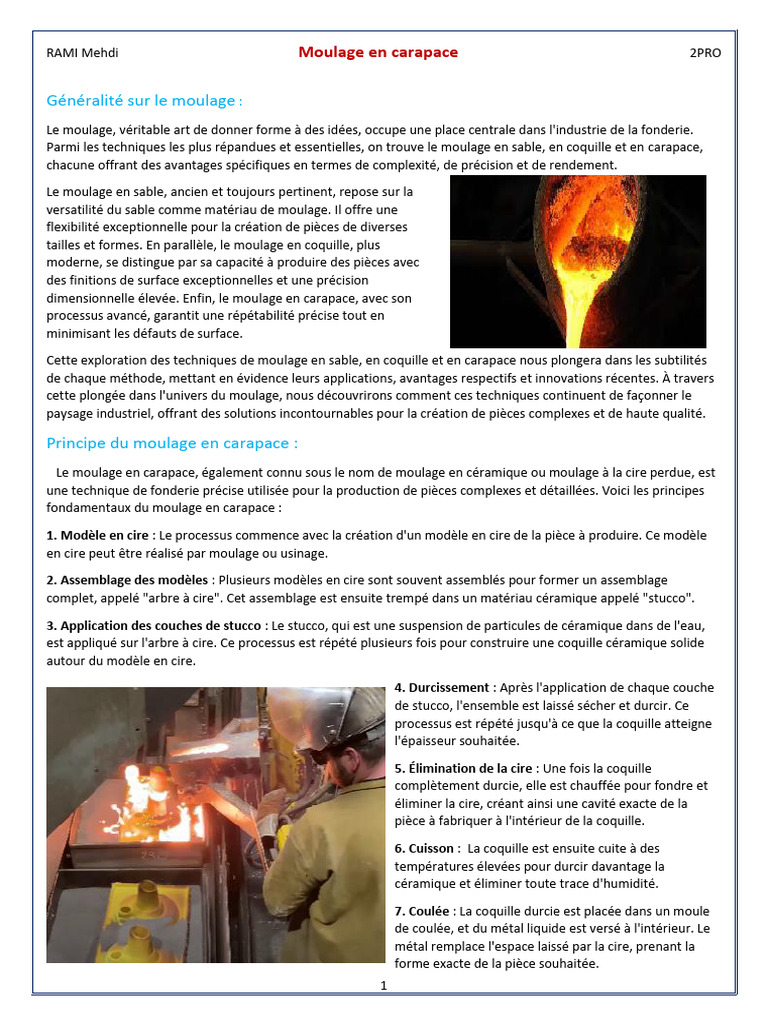 Généralité Sur Le Moulage | PDF