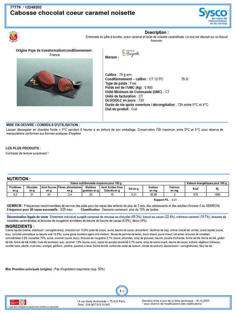 Sysco Brake France77779 | PDF