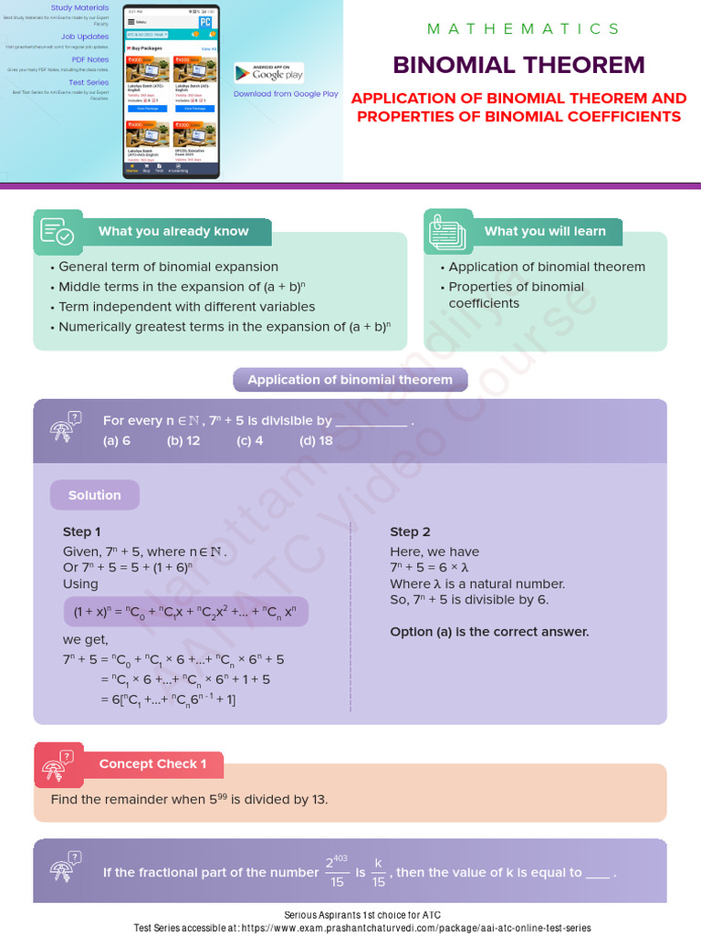Binomial - 4 | Download Free PDF | Applied Mathematics | Abstract Algebra