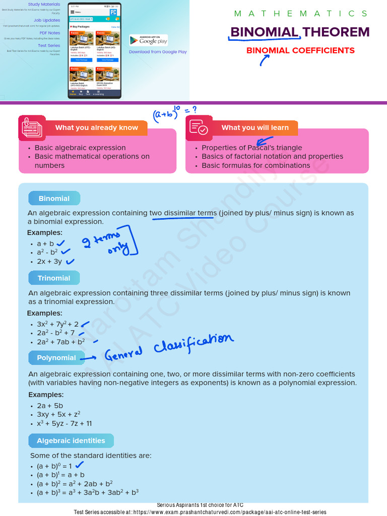 Binomial - 1 | PDF | Polynomial | Summation