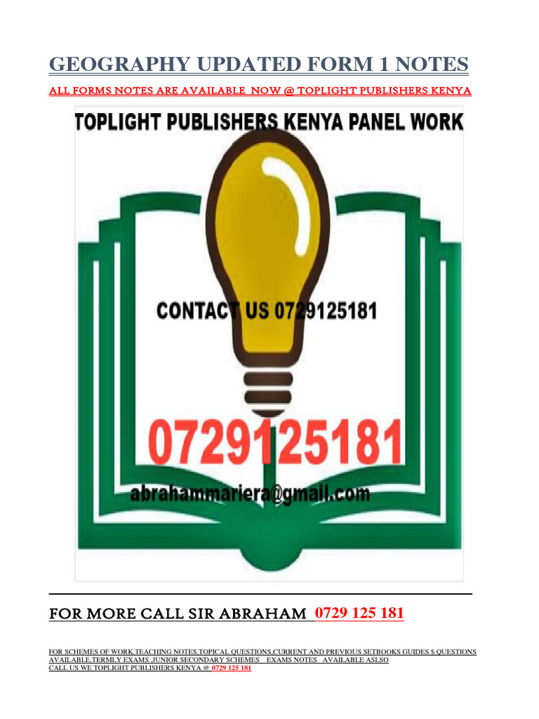 FORM 1 GEOGRAPHY NOTES | PDF | Atmosphere Of Earth | Atmosphere
