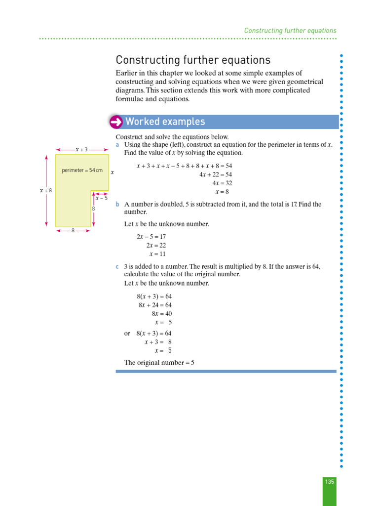 Constructing and Solving Equations | PDF | Equations | Area