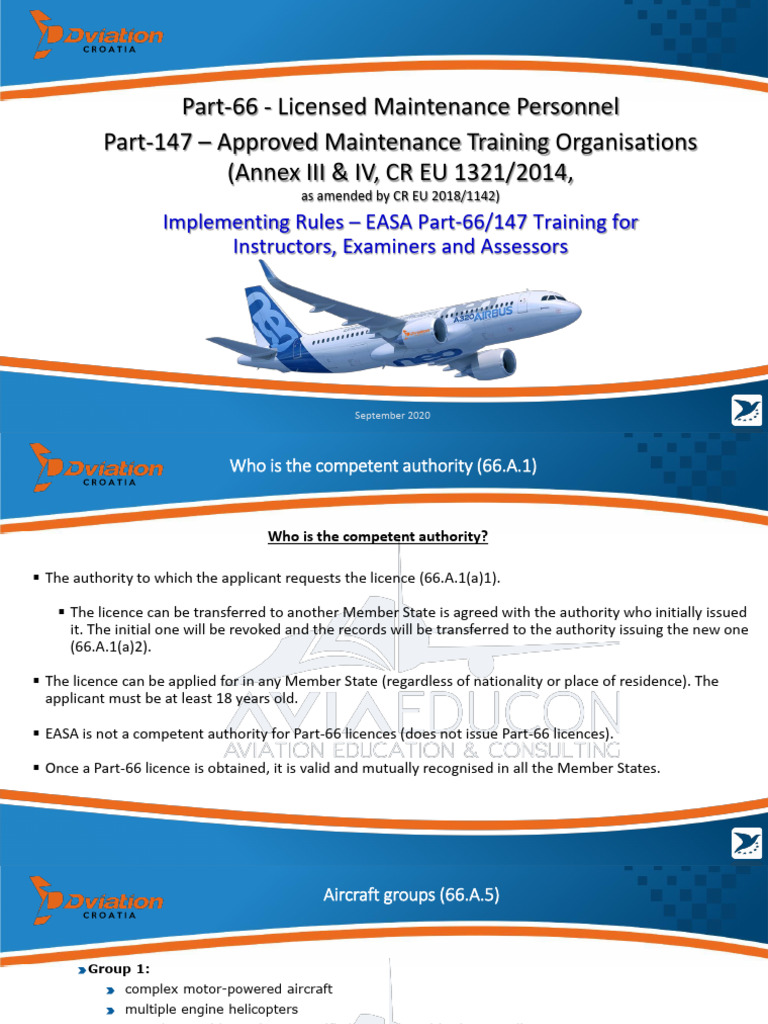 Implementing Rules - EASA Part-66-147 Training | PDF | Electrical ...