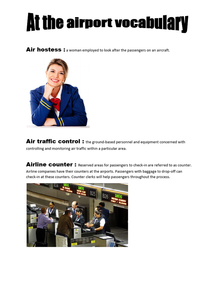 At The Airport Vocabulary | PDF