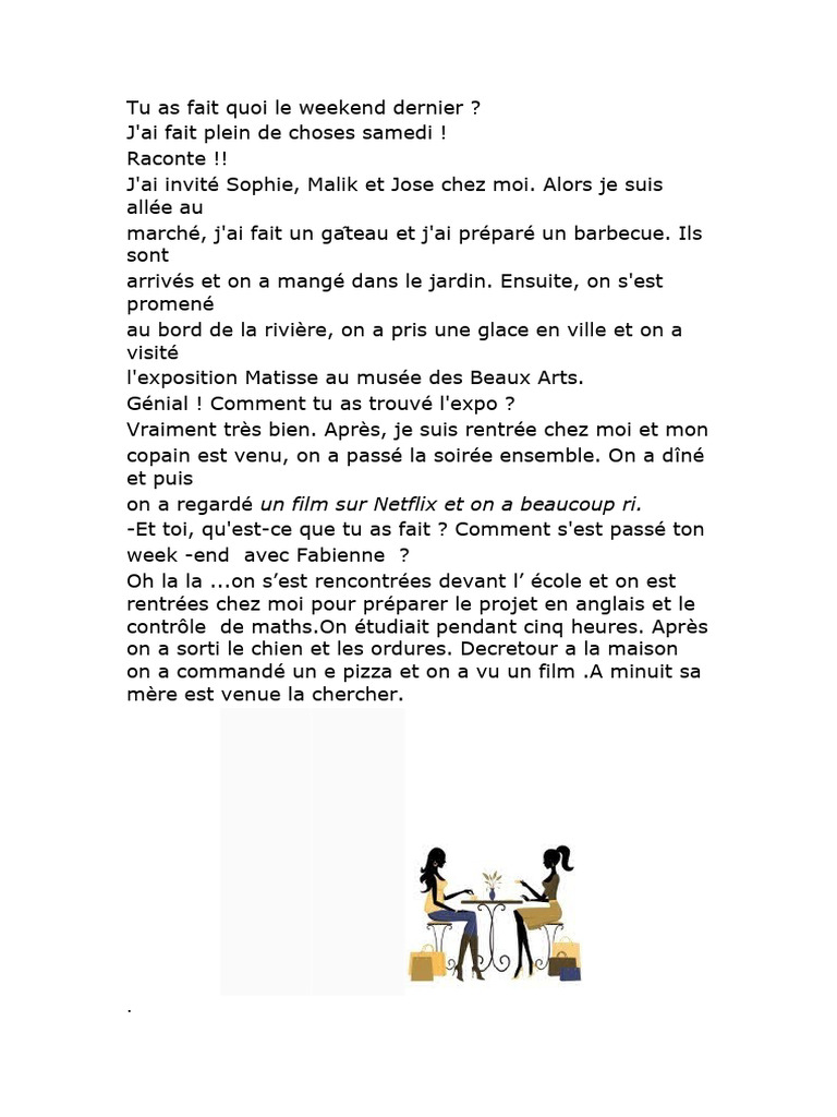 Raconte Ton Week End Dernier | PDF