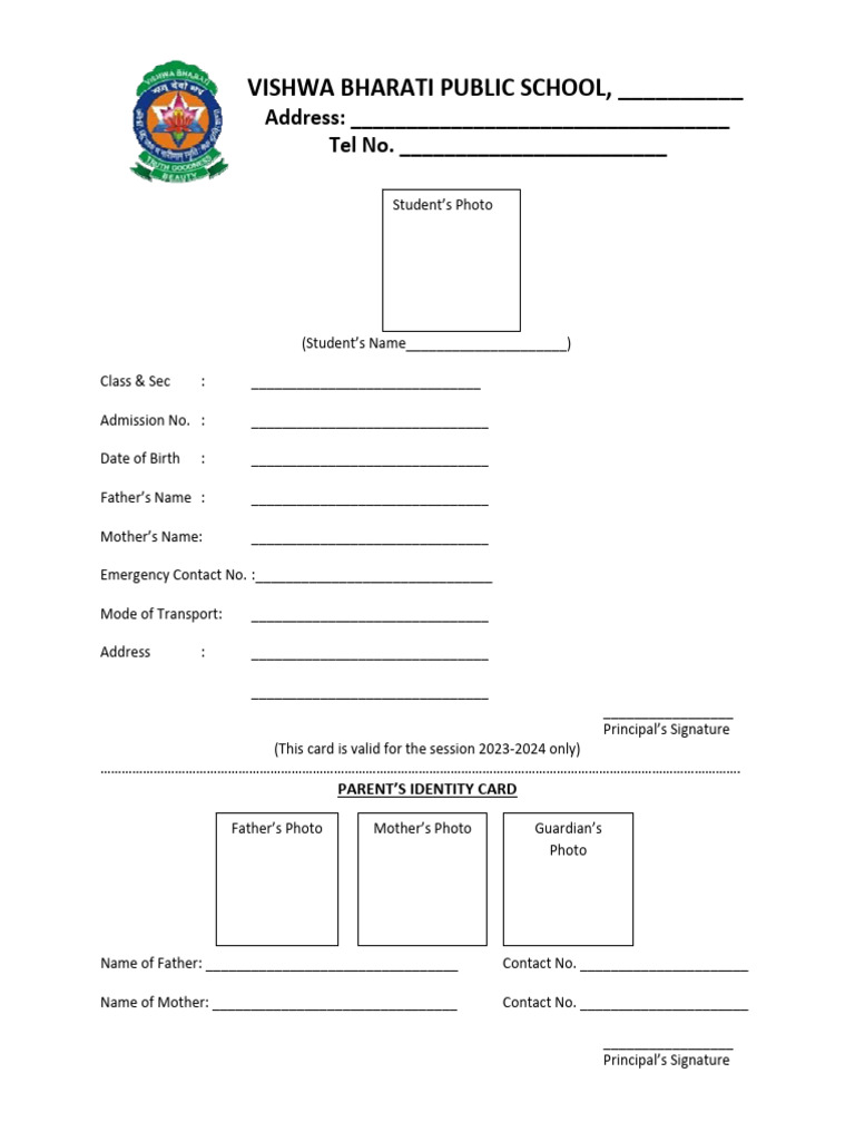 VBPS - I Card 2023-24 | PDF
