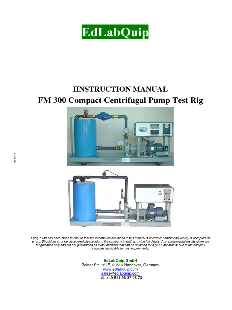 FM 300 Compact Centrifugal Pump Test Rig - EdLabQuip 01.2016 | PDF ...