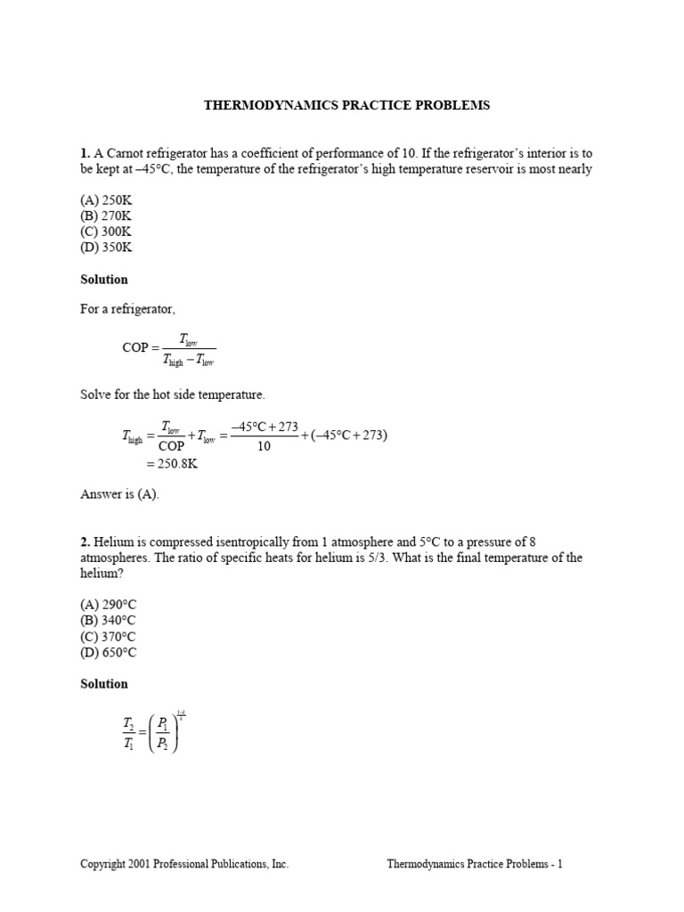 Thermodynamics Prob | PDF | Temperature | Metrology