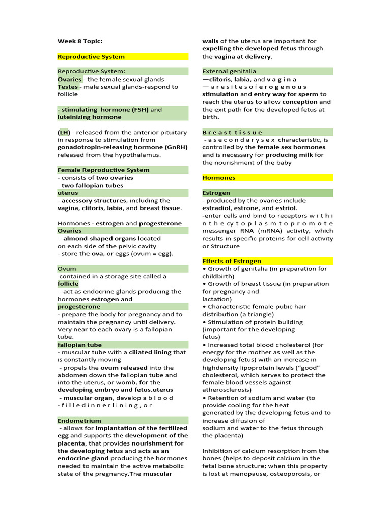 NCM 106 Week 8 | PDF