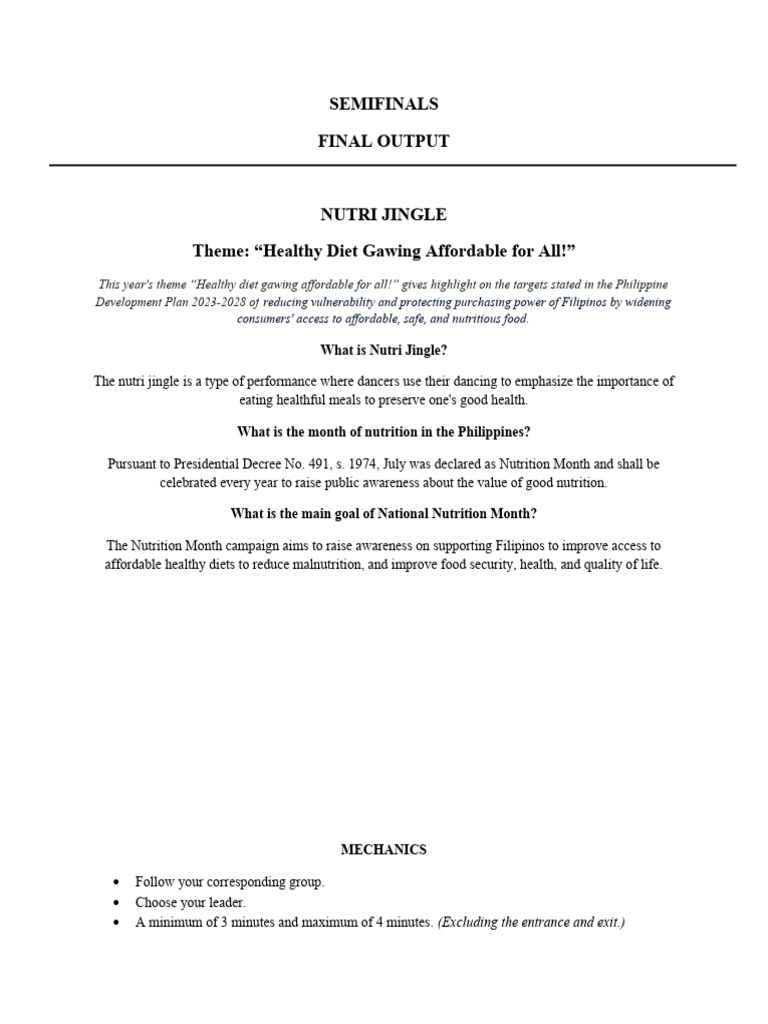 NUTRI JINGLE | PDF | Food And Drink | Life Skills