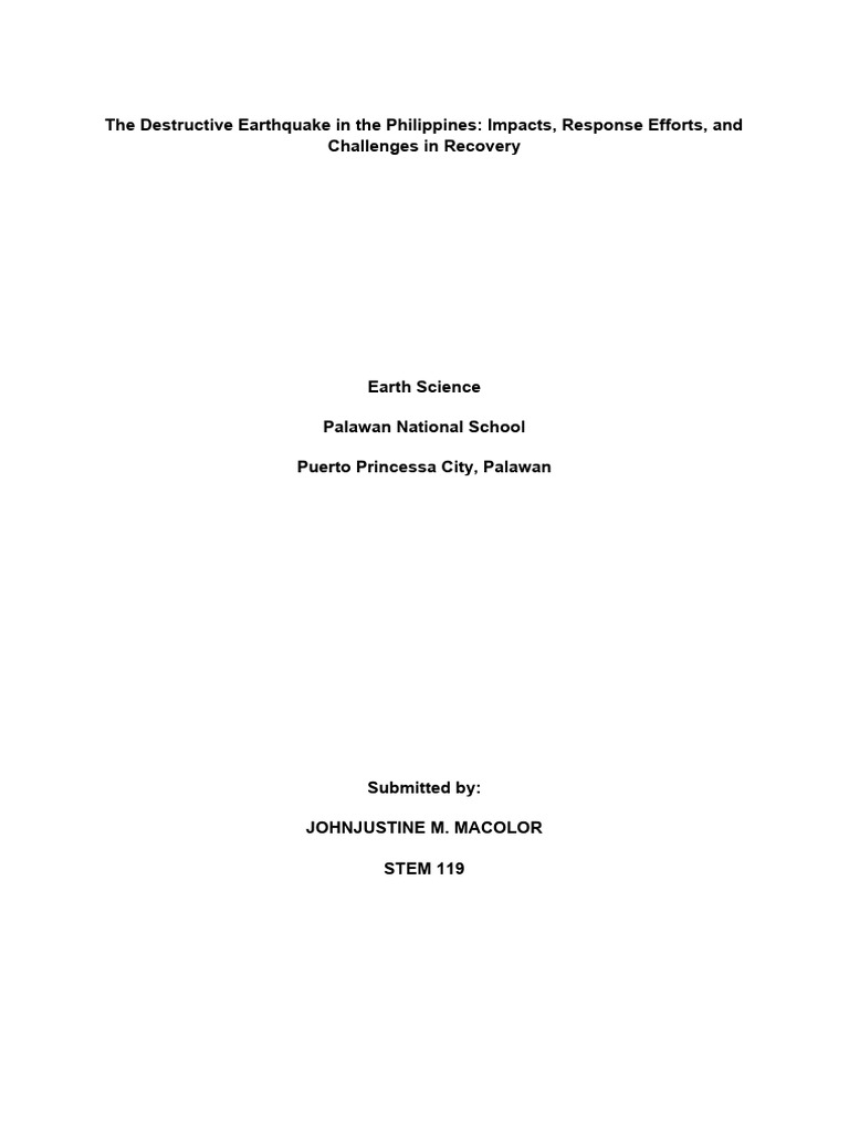 Earthquake Case Study | PDF