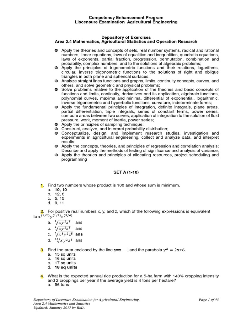 Area 2-4 Mathematics and Statistics | PDF