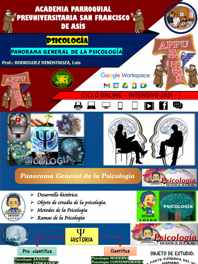 01 PPT-PSI. Panorama General de La Psicología | PDF | Sicología | Comportamiento