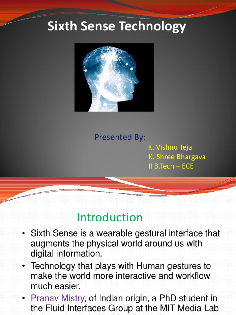 Sixth Sense Technology: Presented by | PDF