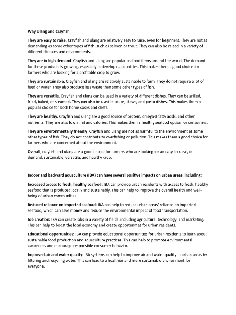 Why Ulang and Crayfish | PDF | Aquaculture | Seafood