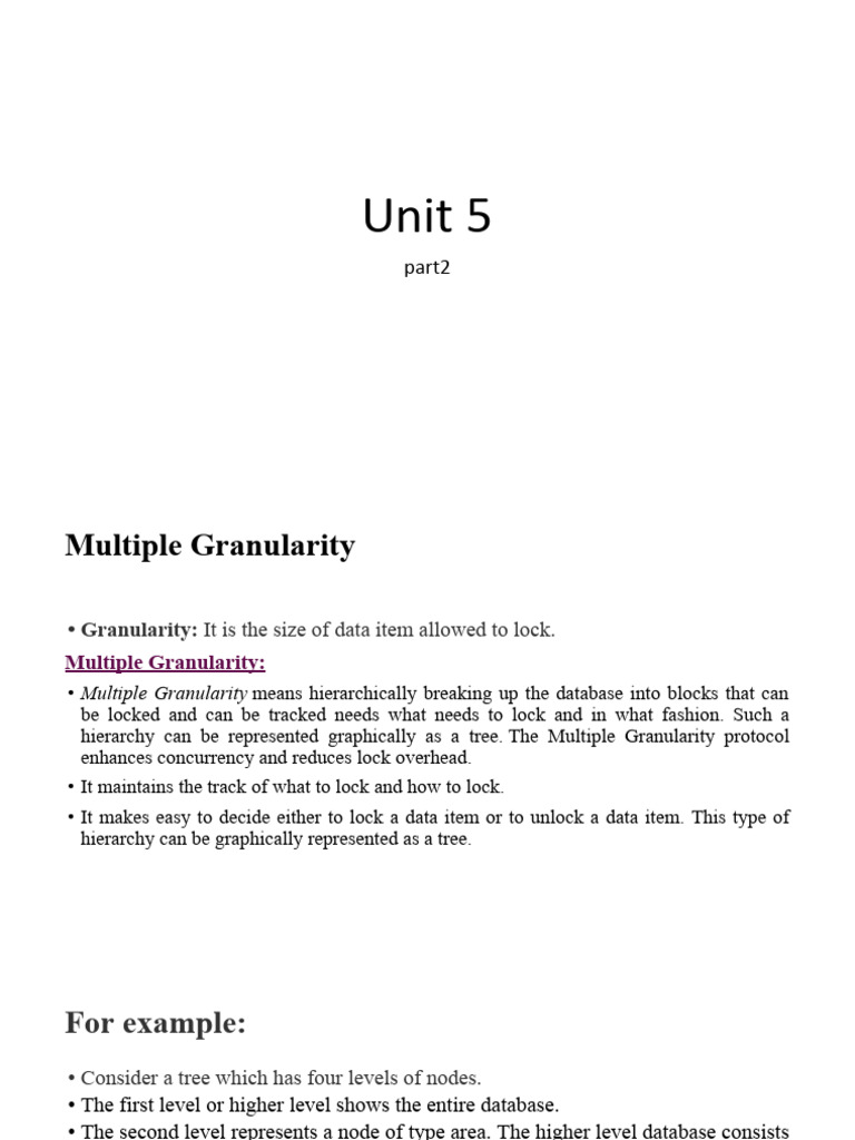 Unit5 Multiple Granuality | PDF