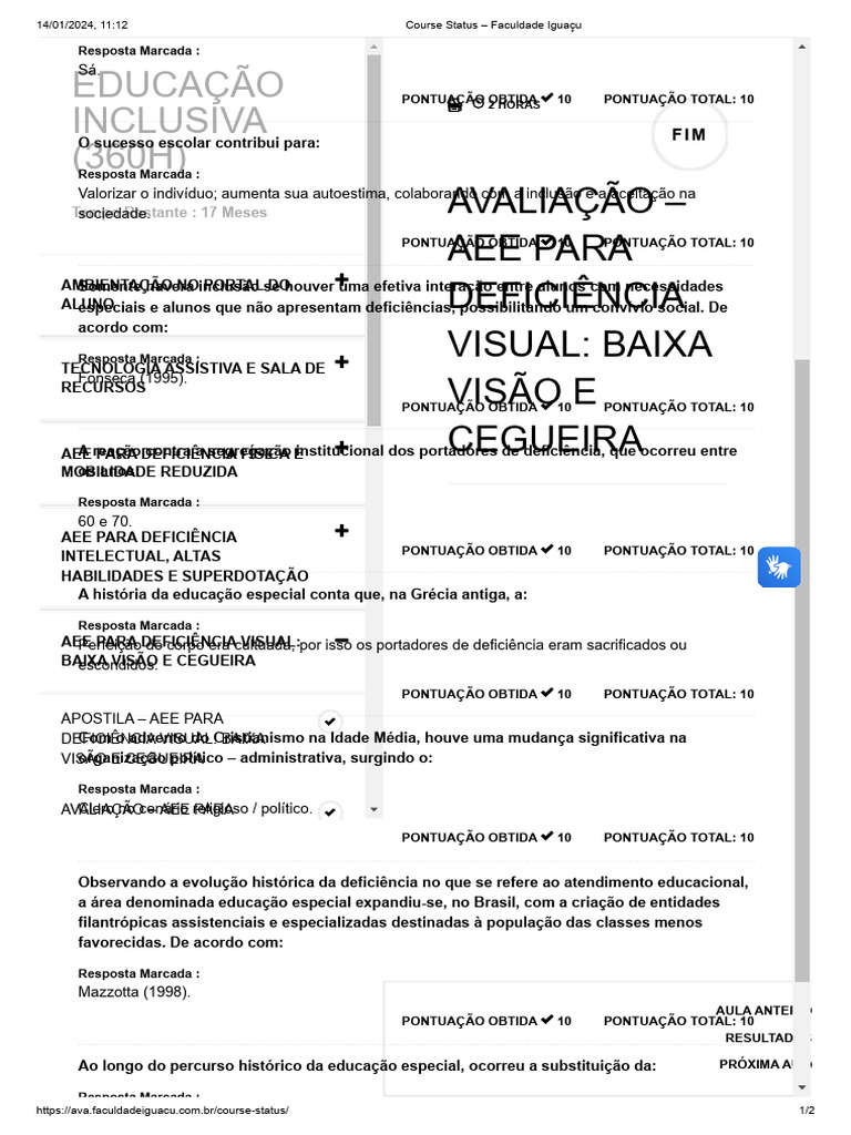 Course Status - Faculdade Iguaçu | PDF