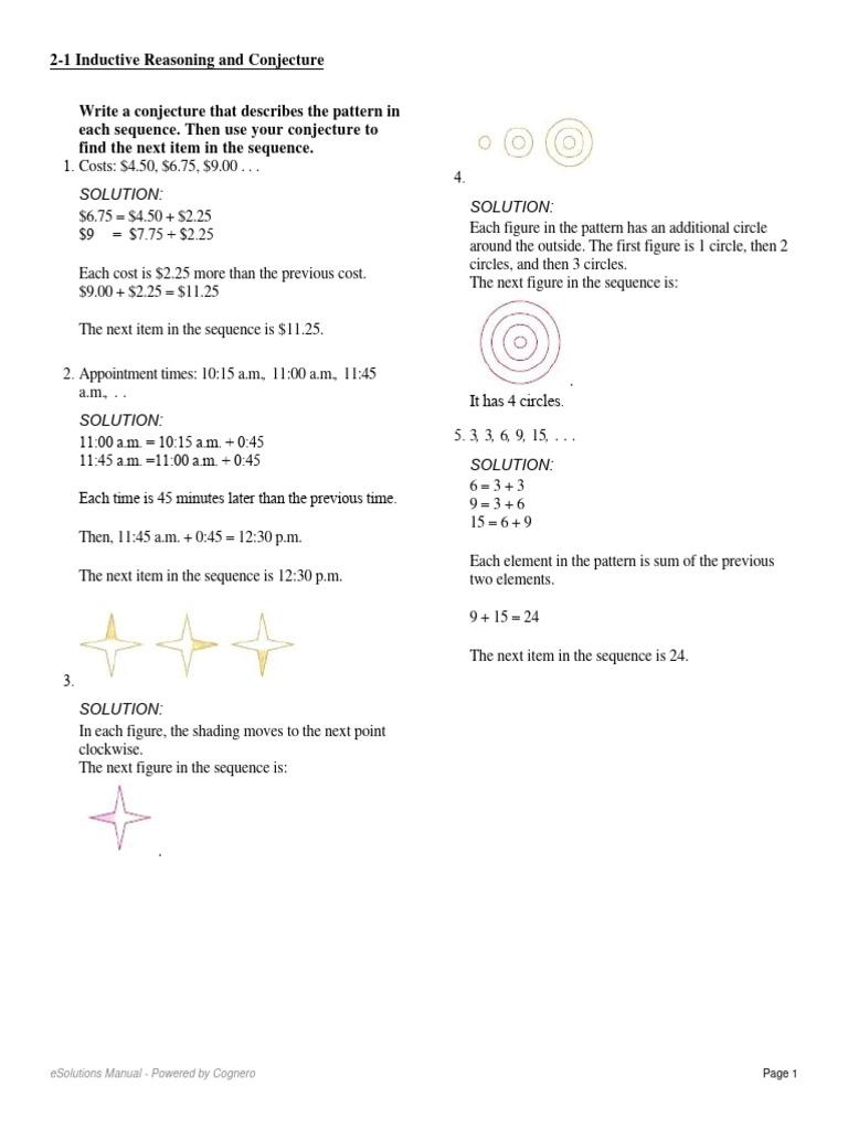 2-1 Inductive Reasoning | PDF