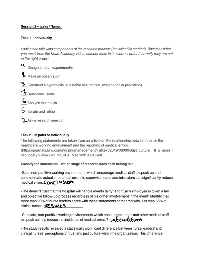 Session 2 Tasks | PDF