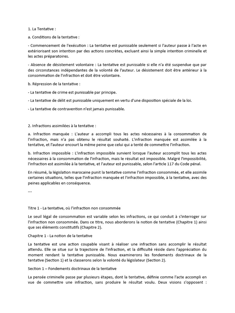 Tentative et désistement en droit pénal | PDF | Crimes | Crime et violence