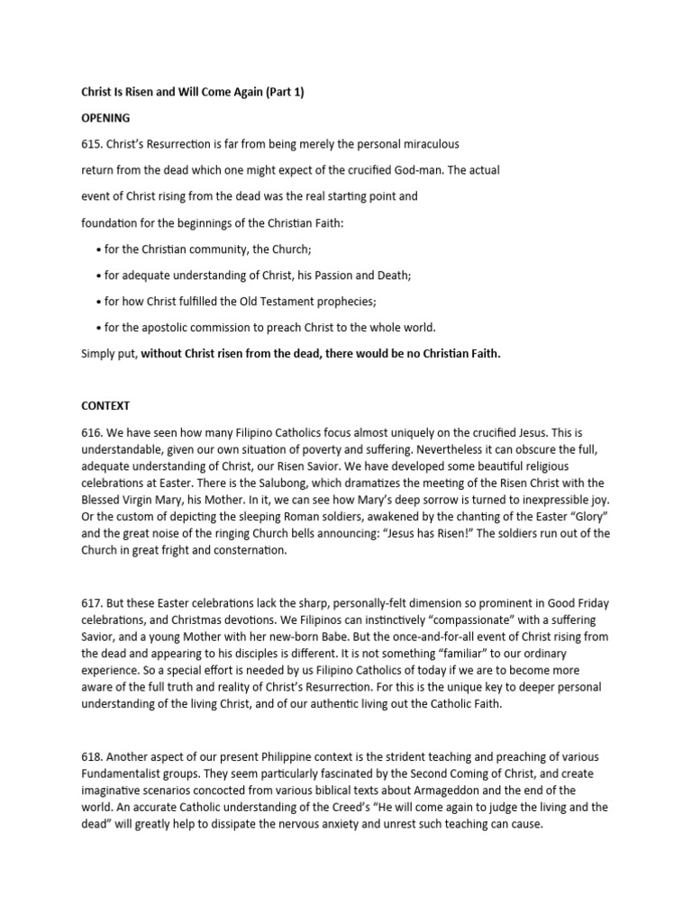 Christ Is Risen and Will Come Again | PDF | Resurrection Of Jesus | Jesus