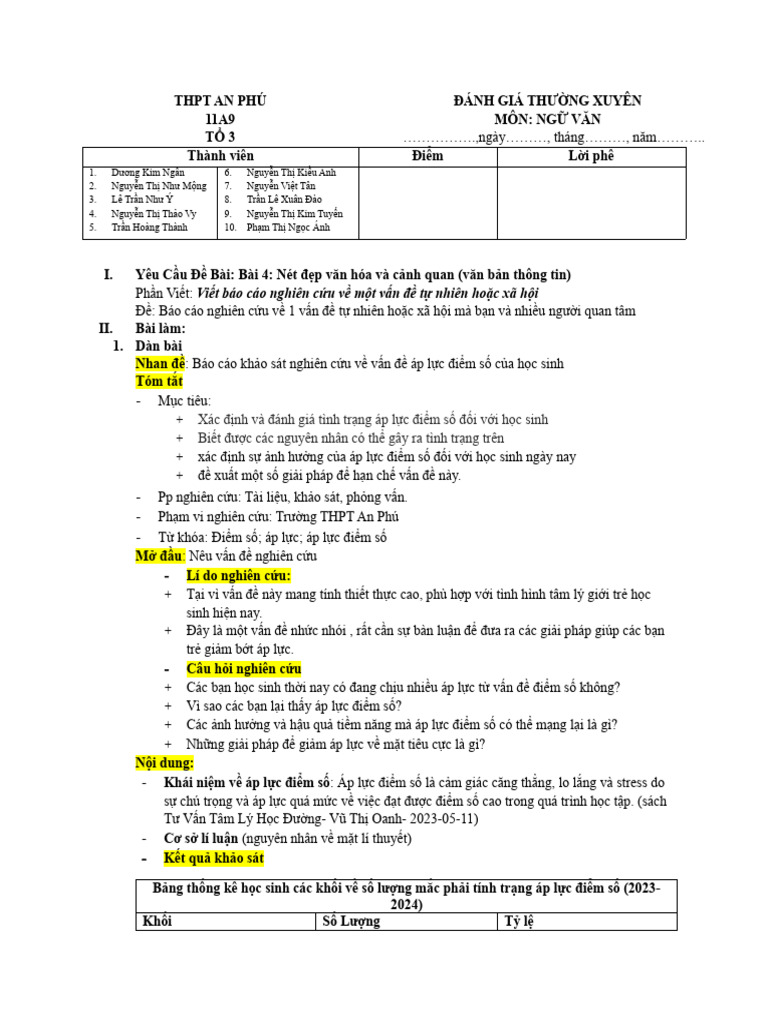 Báo Cáo NC 1vđ TN or XH | PDF