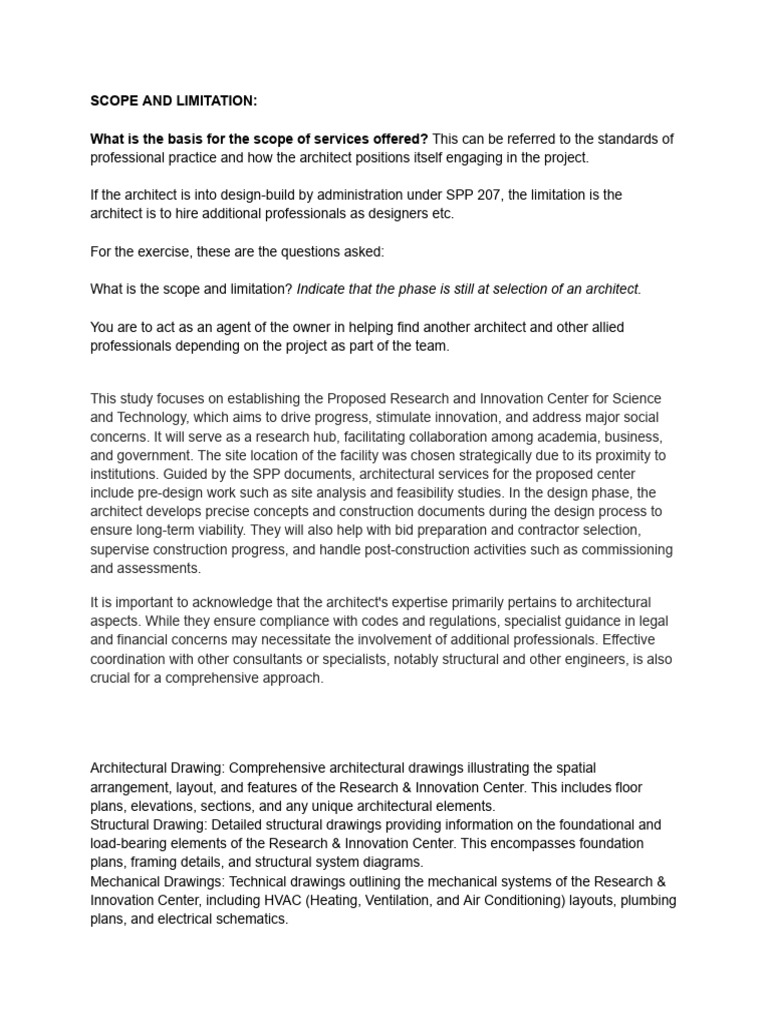 Scope and Limitation | PDF