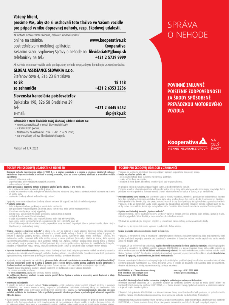 Správa o Nehode | PDF