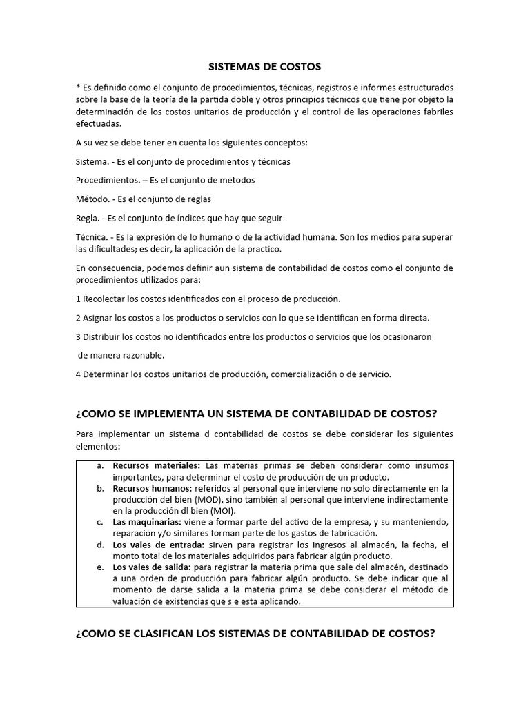 Sistemas de Contabilidad de Costos y Costos Por Ordenes de Producción | PDF | Contabilidad de ...
