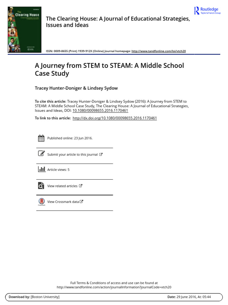 A Journey from STEM to STEAM A Middle School Case Study | PDF