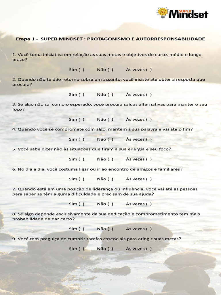 Etapa 1 - Super Mindset: Protagonismo E Autorresponsabilidade | PDF