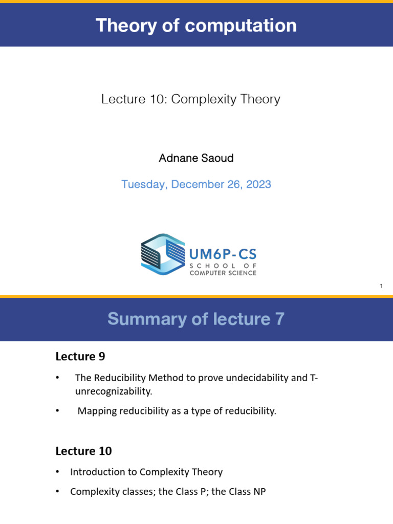 Lecture 10 Pdf Computational Complexity Theory Time Complexity 8207