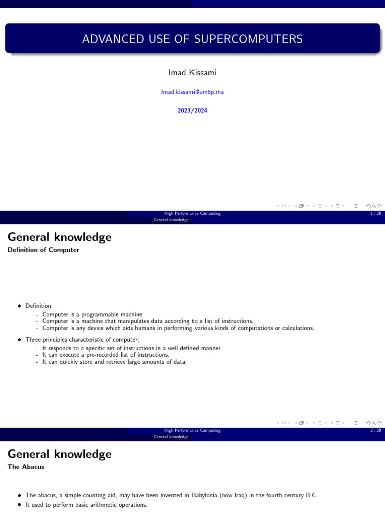 Lecture 1 | PDF | Supercomputer | Random Access Memory