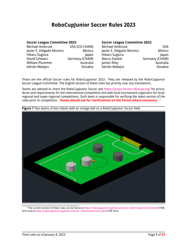 Robocup Junior Soccer Rules2023 | PDF | Infrared