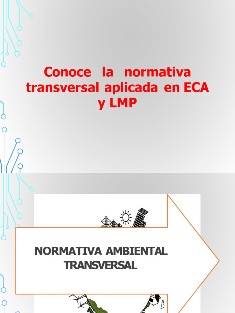 Normativa Trasversal, ECA Y LMP | PDF | Agua | Regulación