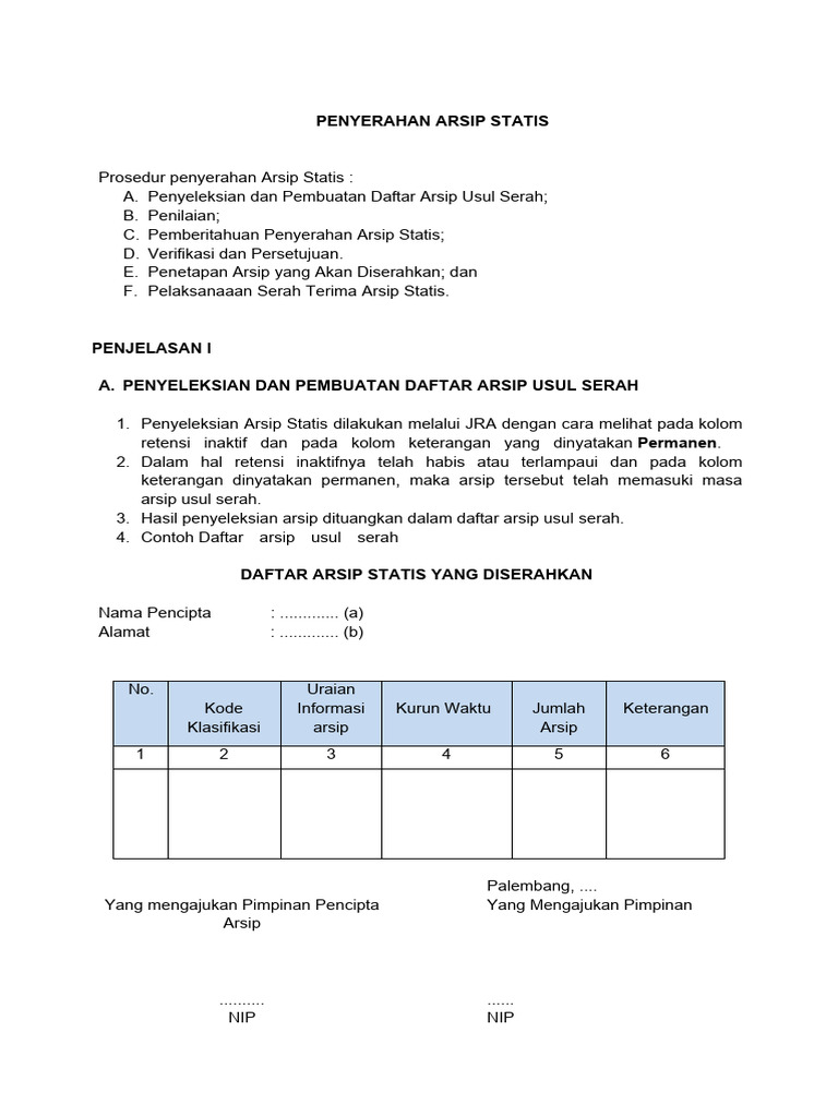 4.penyerahan Arsip Statis | PDF