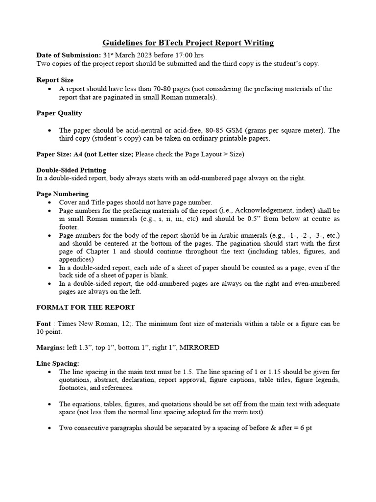 Project Report Guidlines Pdf Letter Case Decimal