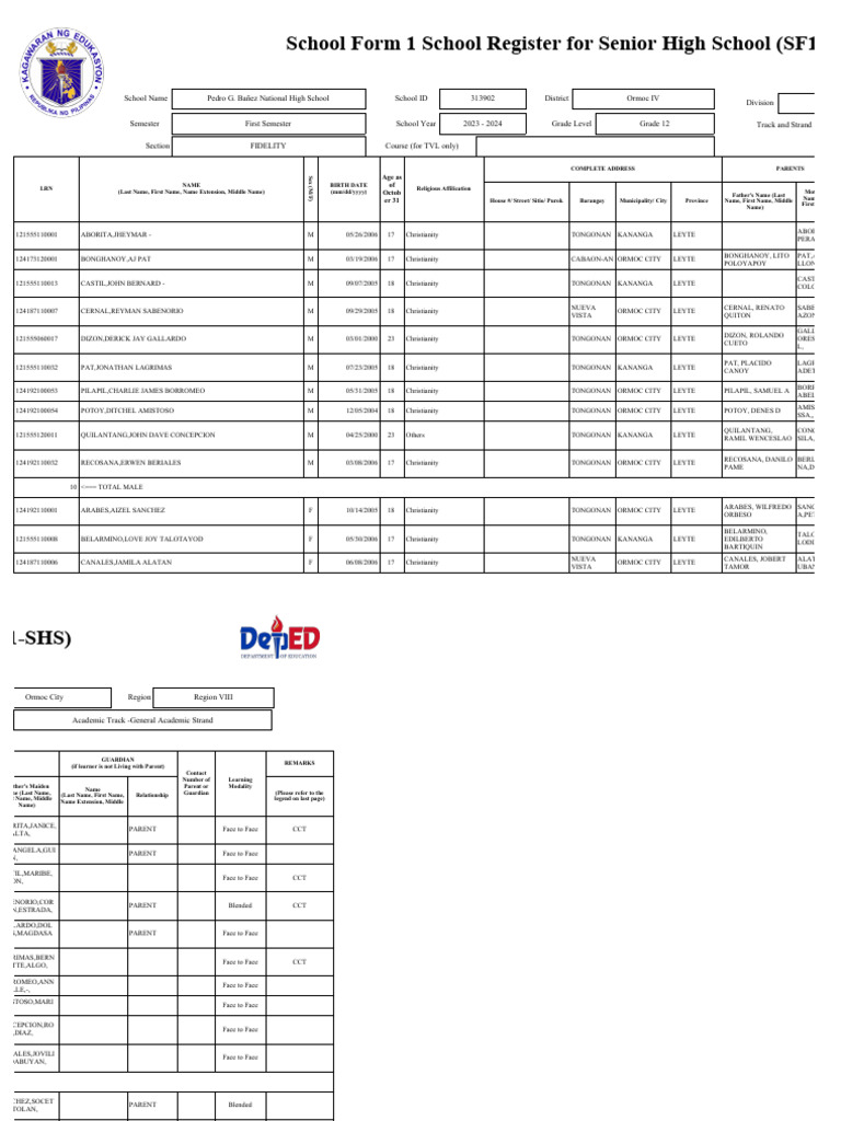 School Form 1 (SF 1) 7 | PDF