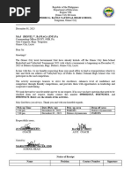 Request Letter For The Baranggay Tanod | PDF