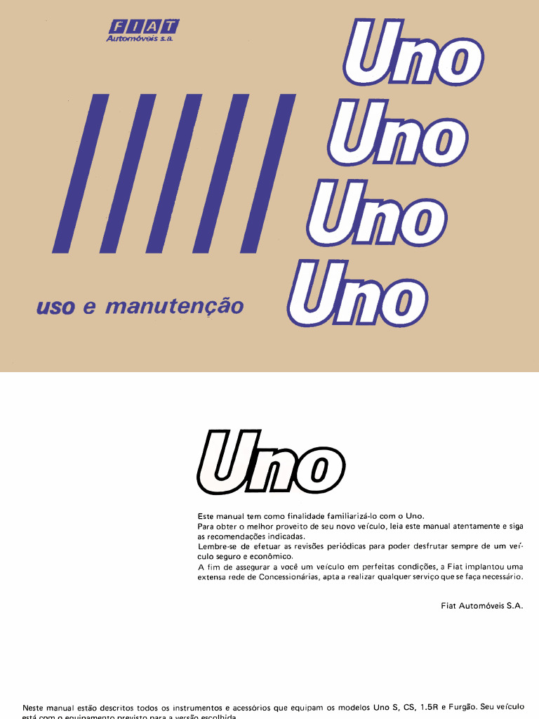 Fiat Uno S - Cs - 1.5r 1989 | PDF