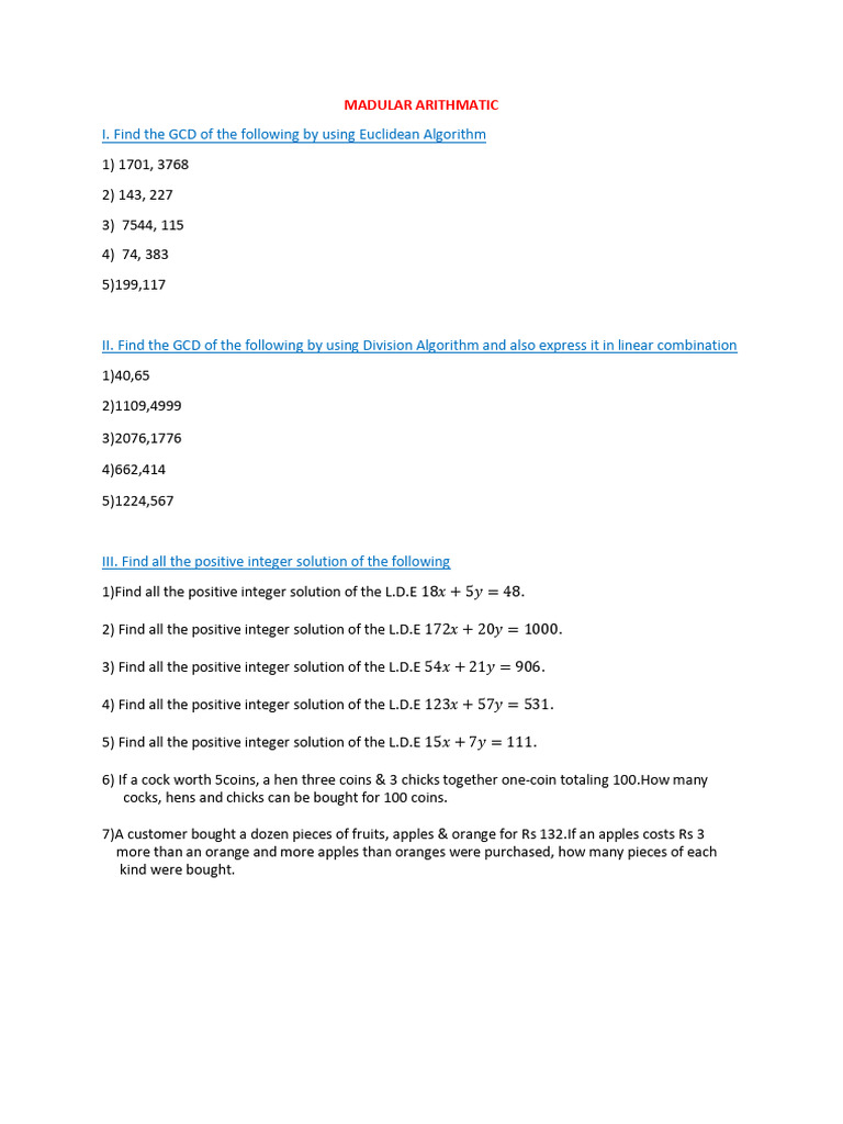 Question Bank | PDF | Mathematical Objects | Arithmetic
