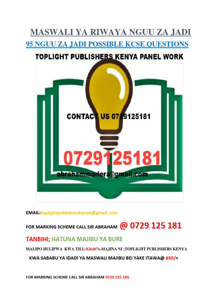 Maswali Ya Nguu Za Jadi | PDF