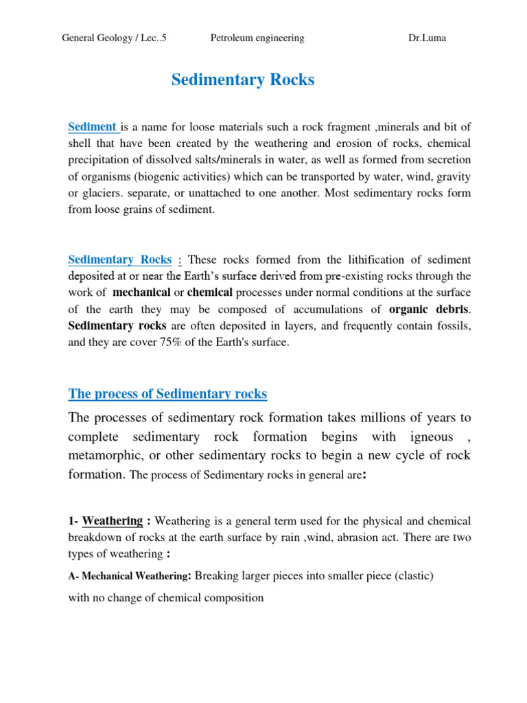 Sedimentary Rocks | PDF | Sedimentary Rock | Rock (Geology)