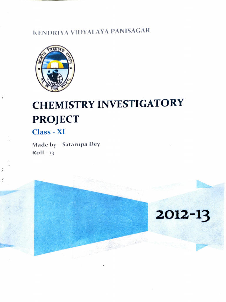 Class-XI CHEMISTRY SAMPLE COPY FOR PROJECT WORK | PDF | Calcium | Chemistry