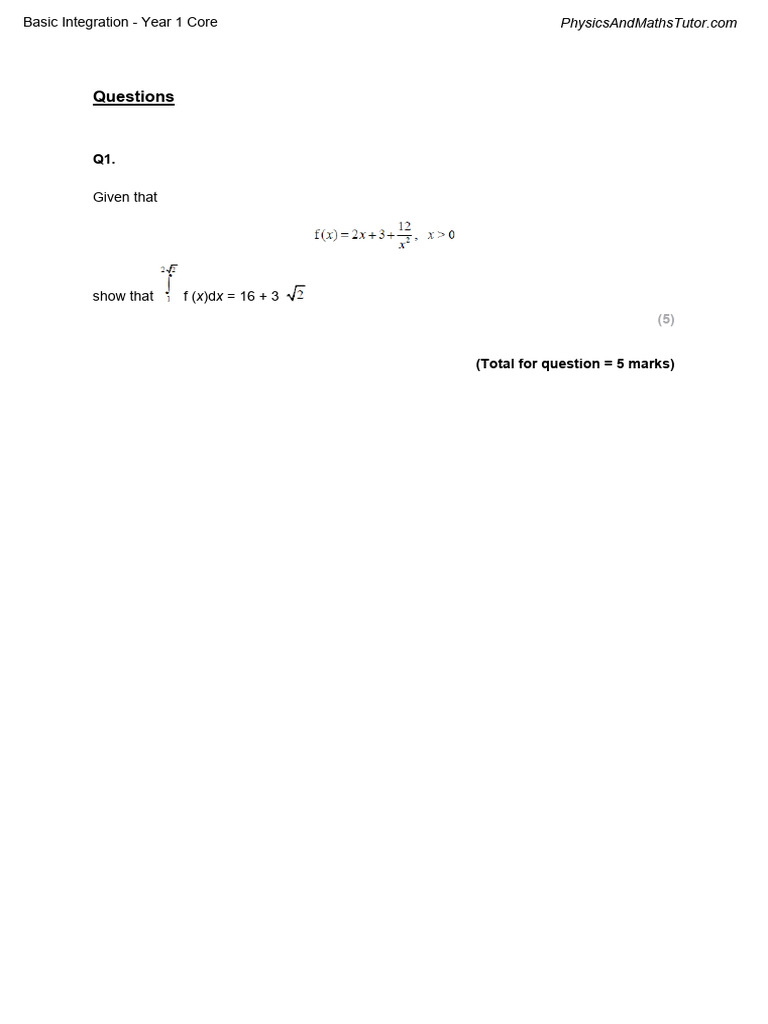 Basic Integration | PDF