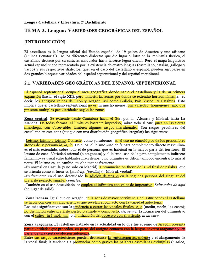 Tema 2 - Leng. | PDF