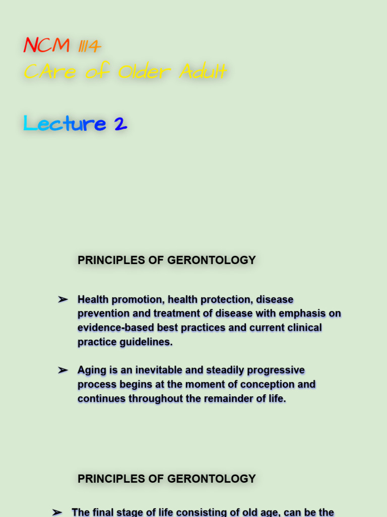 Principles of Gerontology | PDF | Self-Improvement